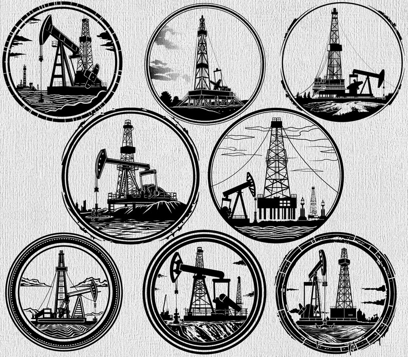 Oil Rig Drill SVG Bundle: Oilfield Vector Graphics (digital Download ...