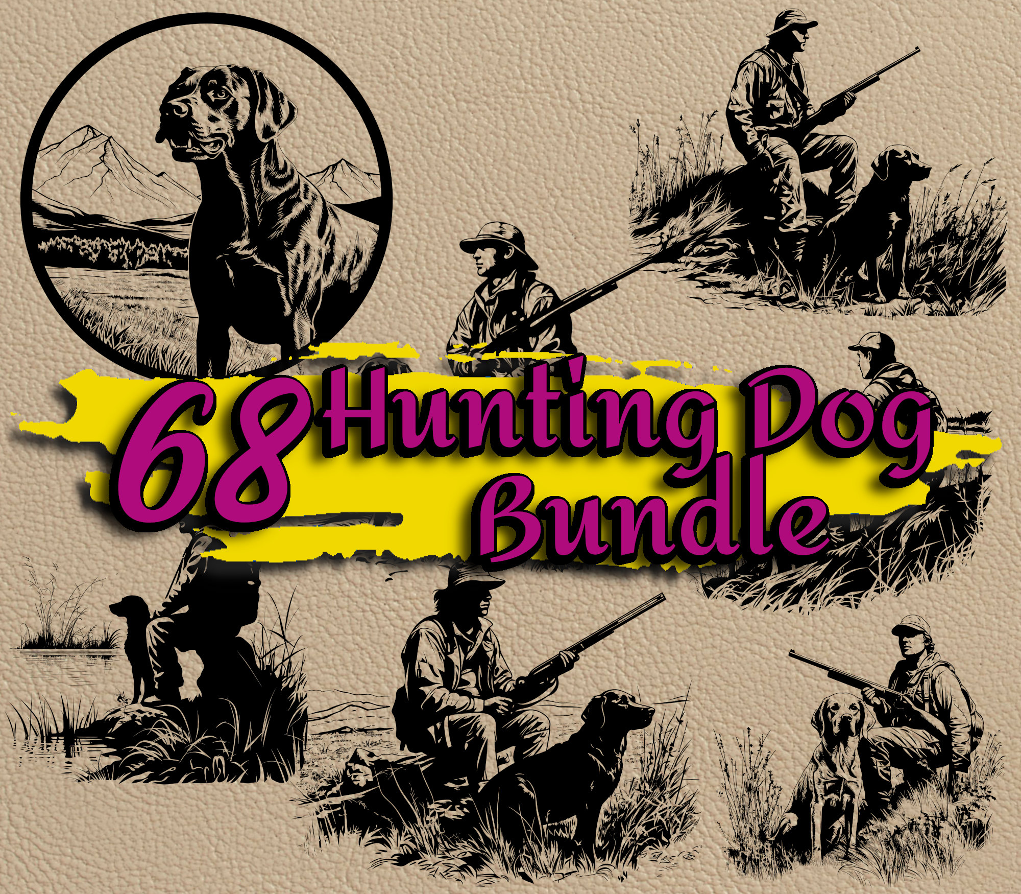 Hunting Dog Bundle SVG Hunter and Dog Logo Hunter and Dog Printable Dog ...
