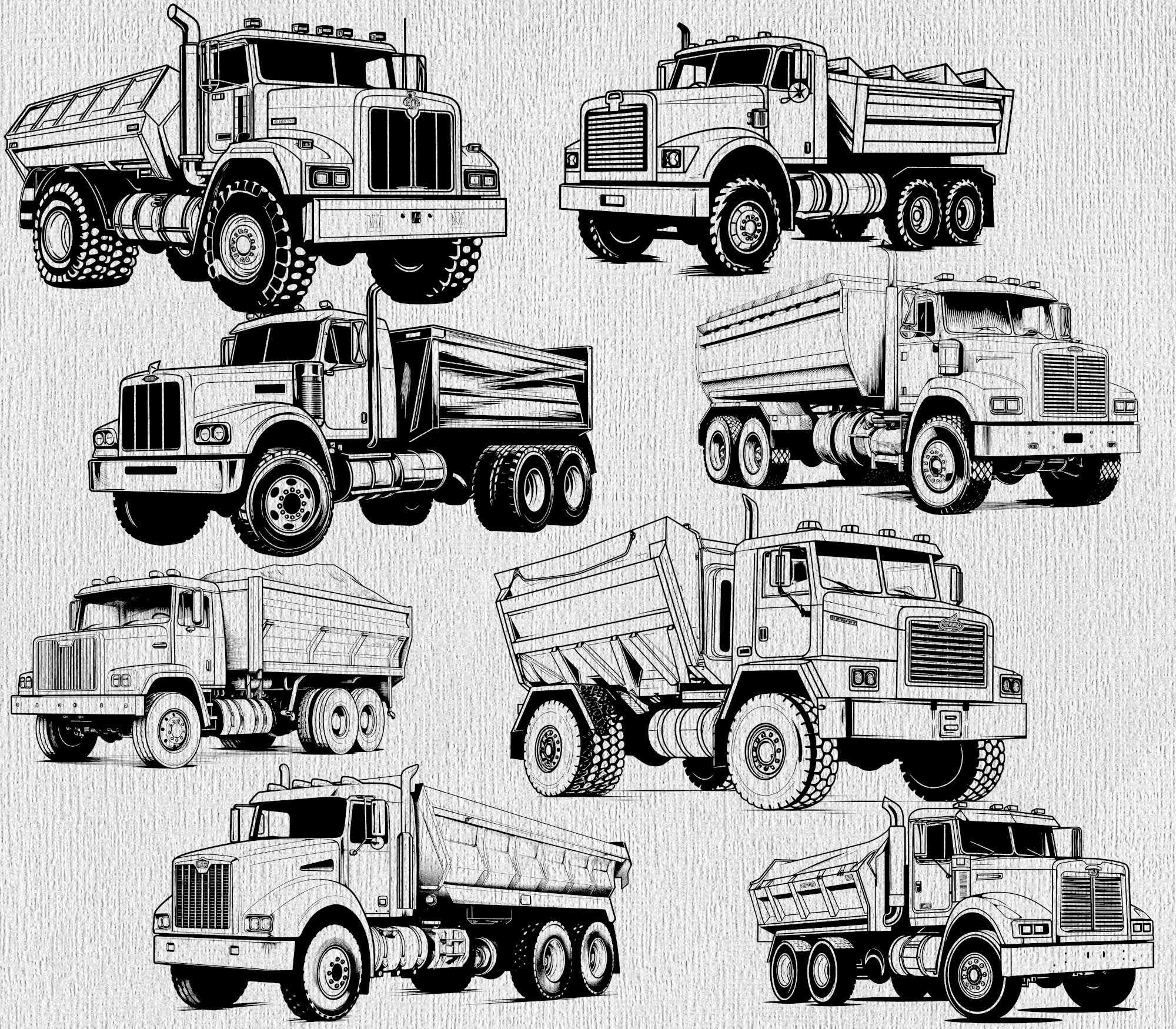 Dump Truck SVG Bundle: Construction Vehicle Clipart (digital Download ...
