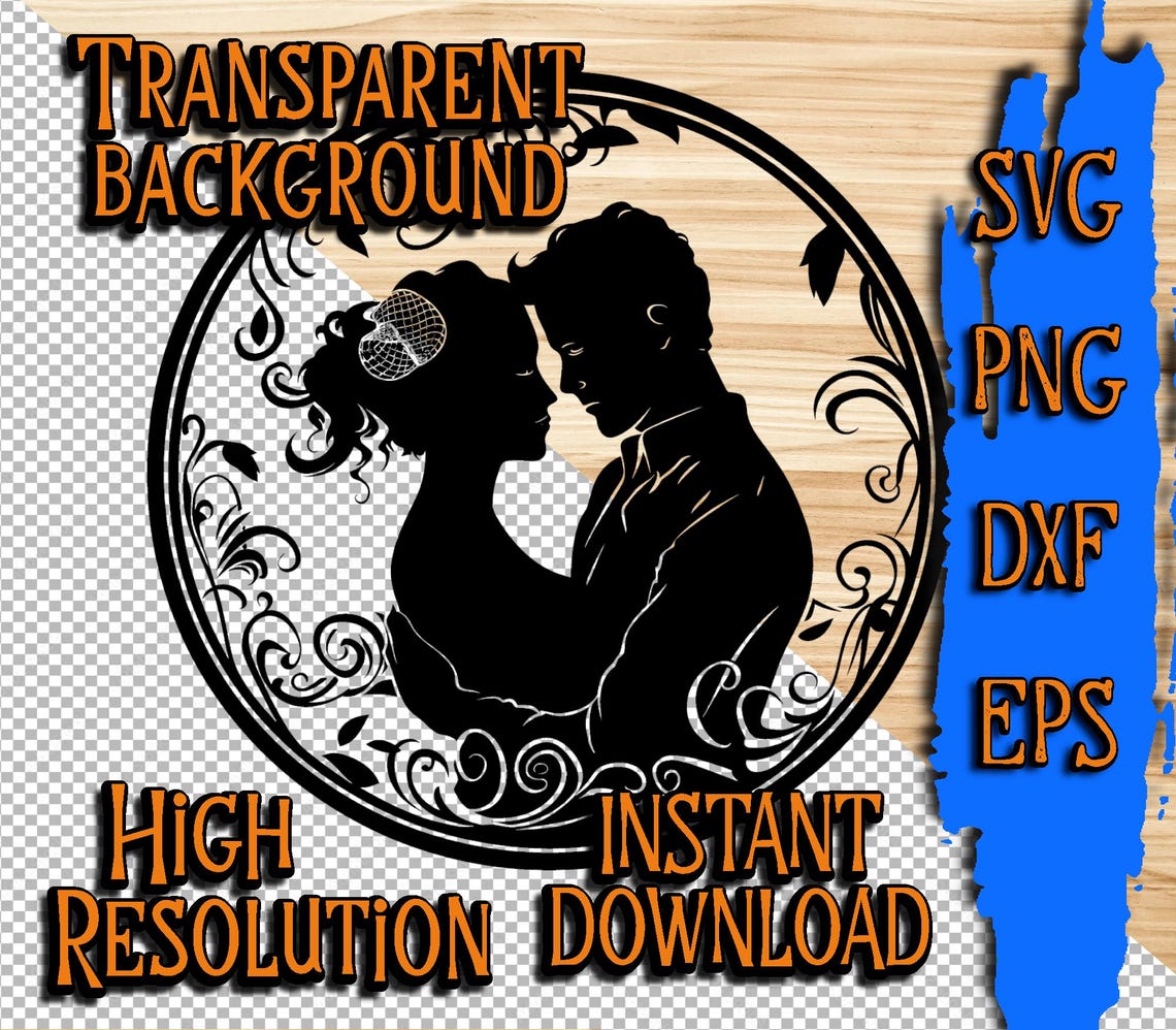 Wedding Couple SVG Bundle: Laser Cut Files, Newlywed Clipart (digital ...