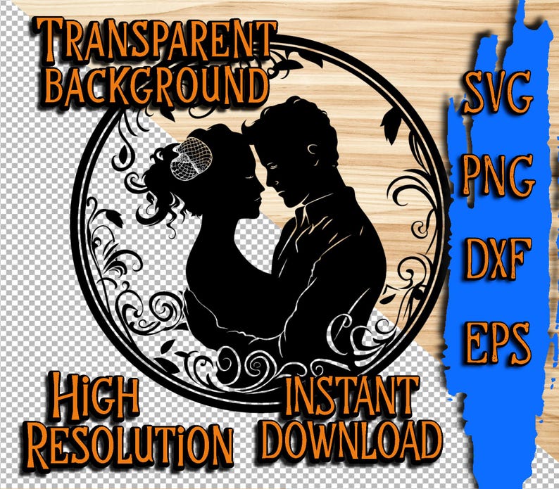Wedding Couple SVG Bundle: Laser Cut Files, Newlywed Clipart (digital ...