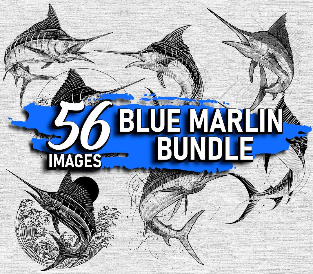 Blue Marlin SVG Bundle | Fishing Clipart | Nautical Fish Png DXF EPS ...