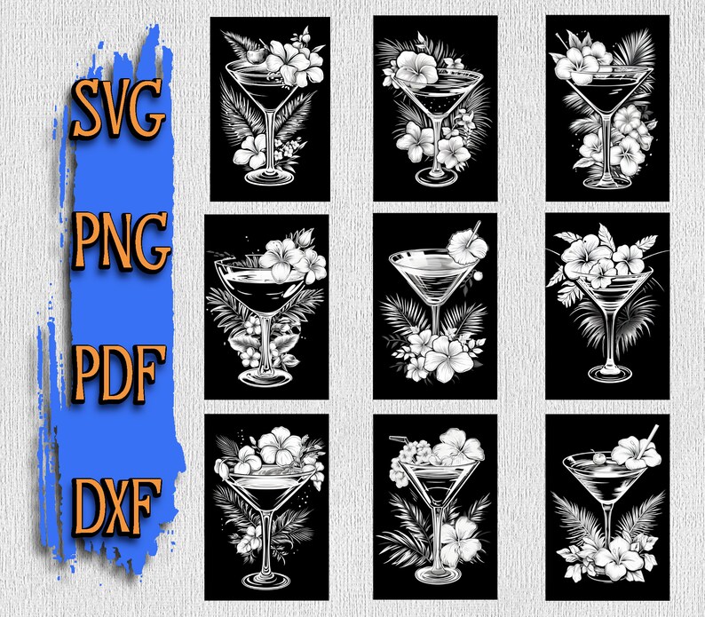 Drink SVG Cocktail Png Mix Drink Cricut Hawaiian Martini Printable ...