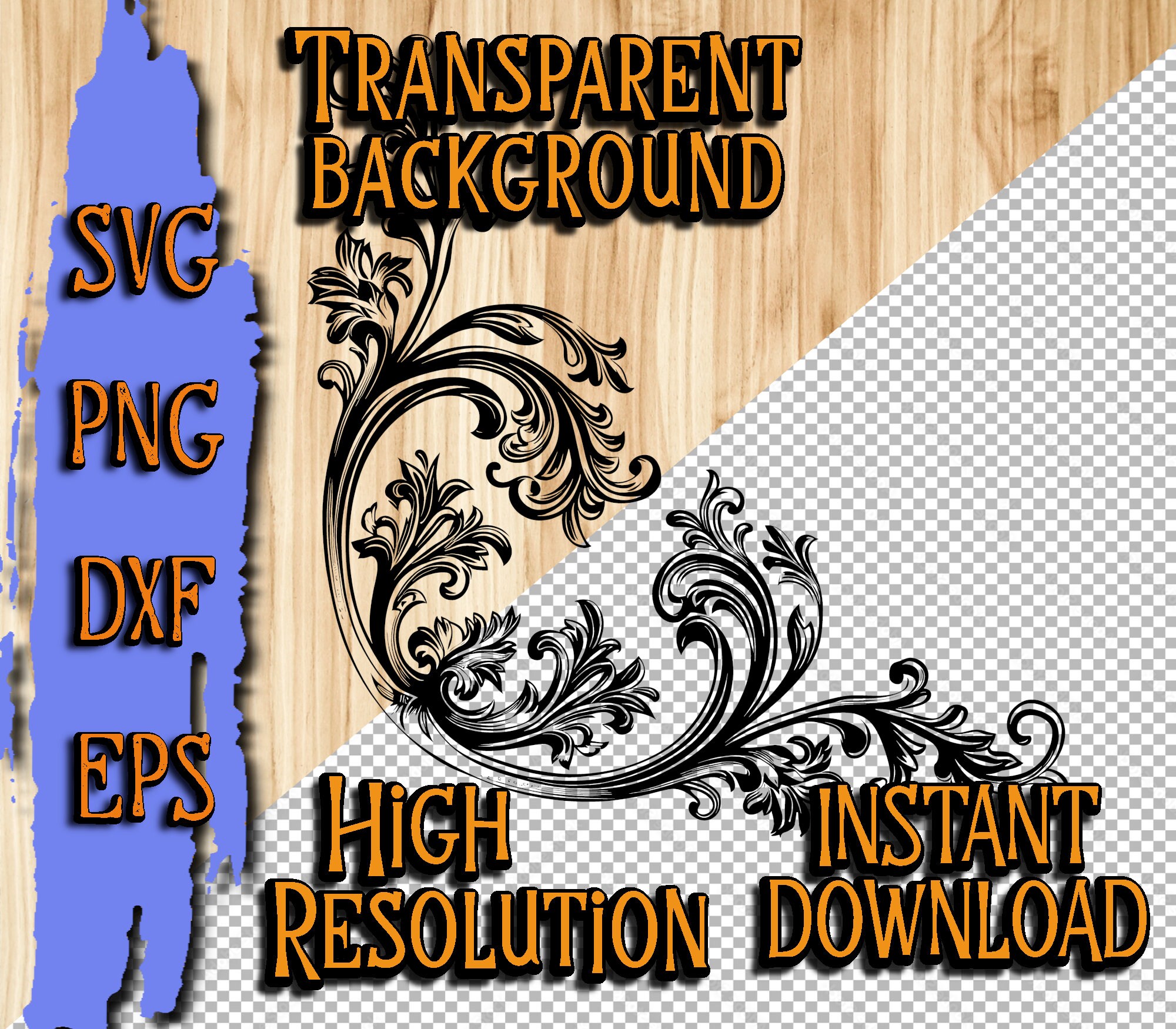 Corner Filigree Scroll SVG Bundle: Laser Cut Vector (digital Download ...