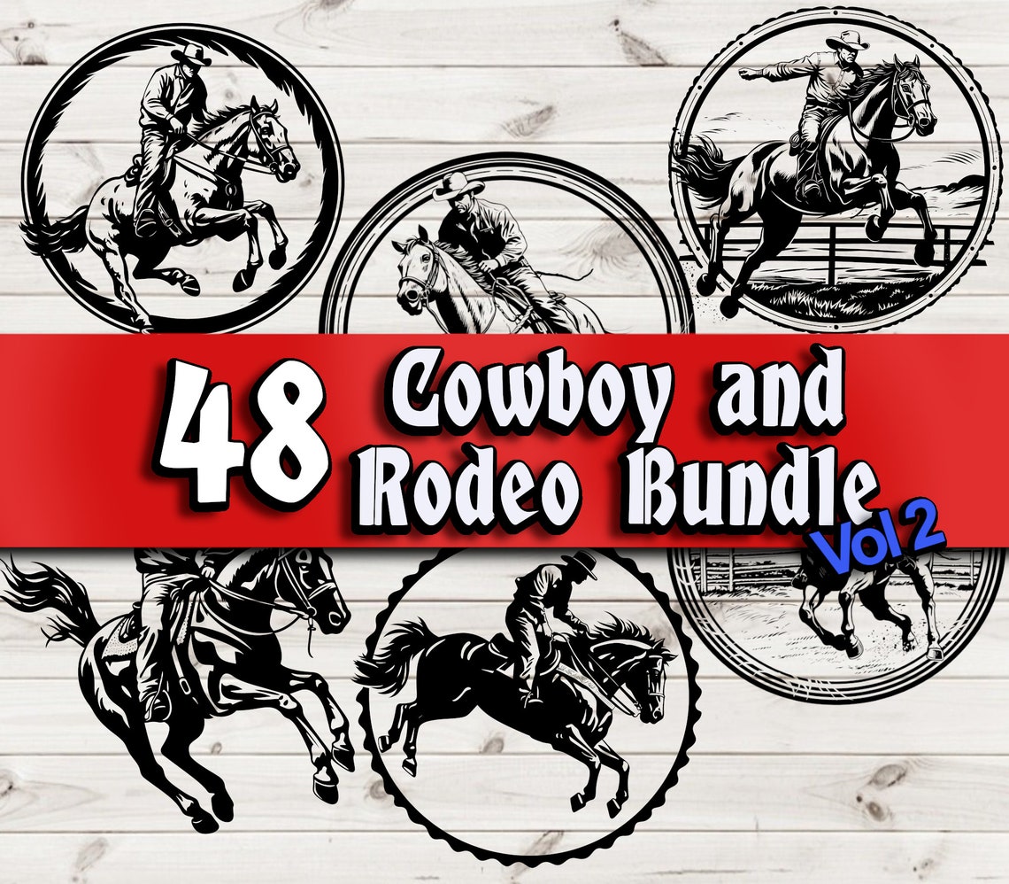 Cowboy Rodeo SVG Bundle: Laser Engraving, Cricut Cut File - Etsy