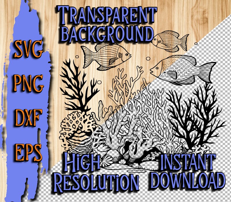 Coral SVG Bundle Coral Reef Clipart Vector Fish Decor Fish Png ...