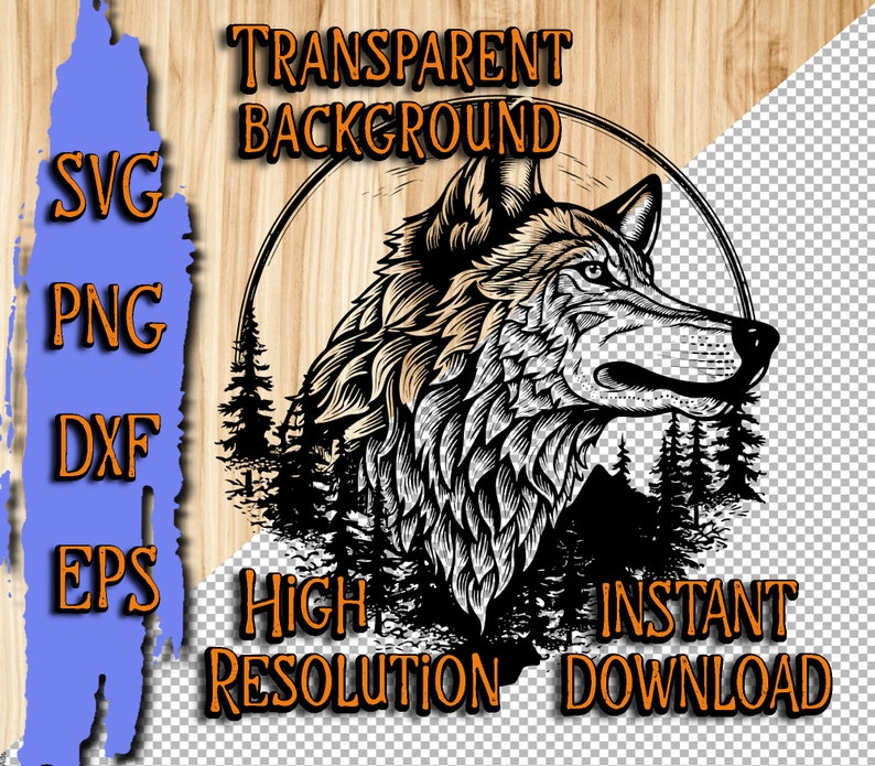 Wolf SVG Bundle Boho Wolf Wald PNG Grauer Wolf Tattoo Druckbare Clipart ...
