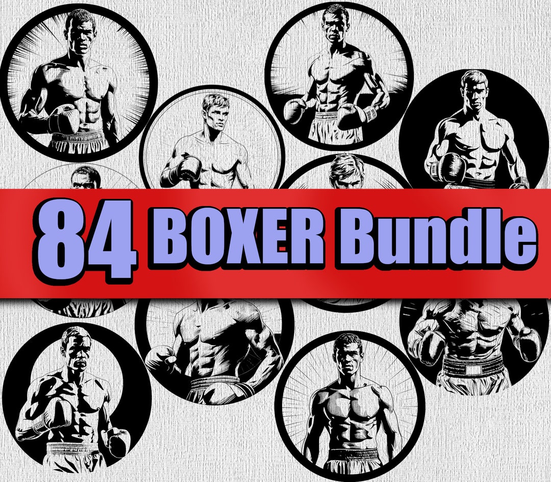 Boxer SVG Bundle Fighter Logo Martial Arts Printable Clipart Boxing ...