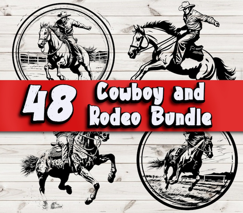 Rodeo Cowboy Svg Bundle Cowboy Laser Engraving DIY Western Art Vector ...