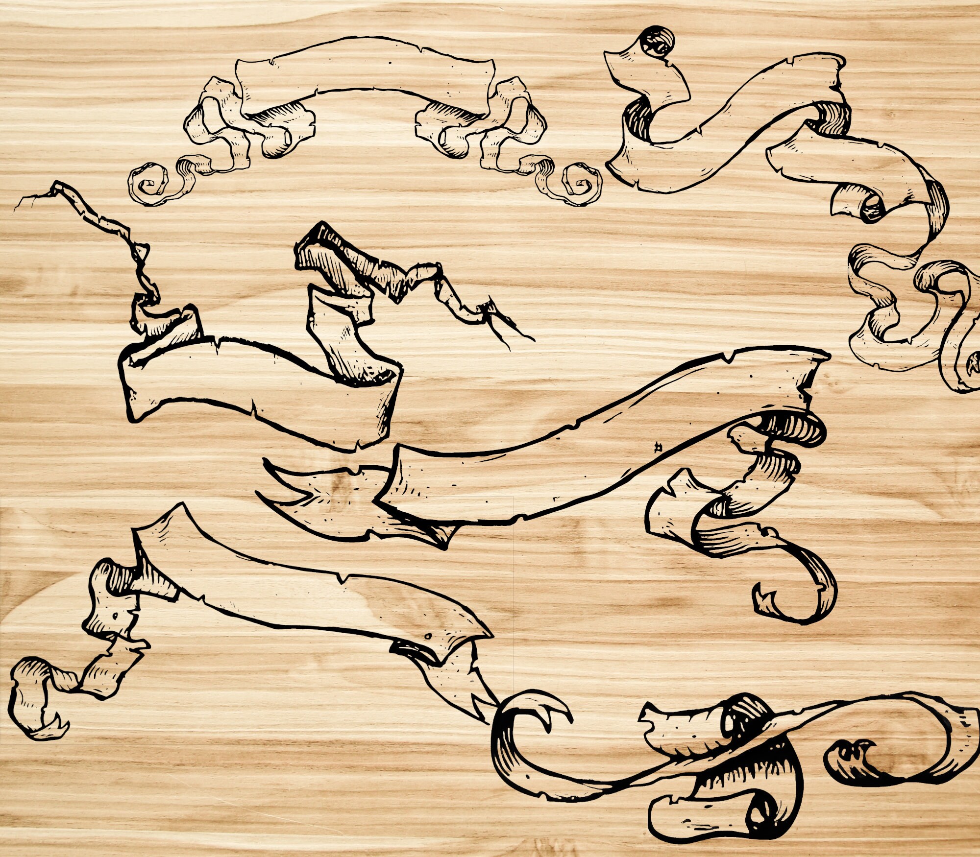 Ribbon SVG Bundle Vintage Ribbon Clipart Rustic Banner Tattoo Laser ...