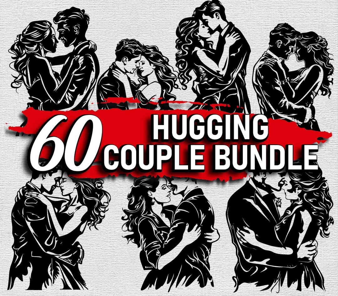 Hugging Couple Vector Newly Wed Laser Engraving Love Couple Cutting ...