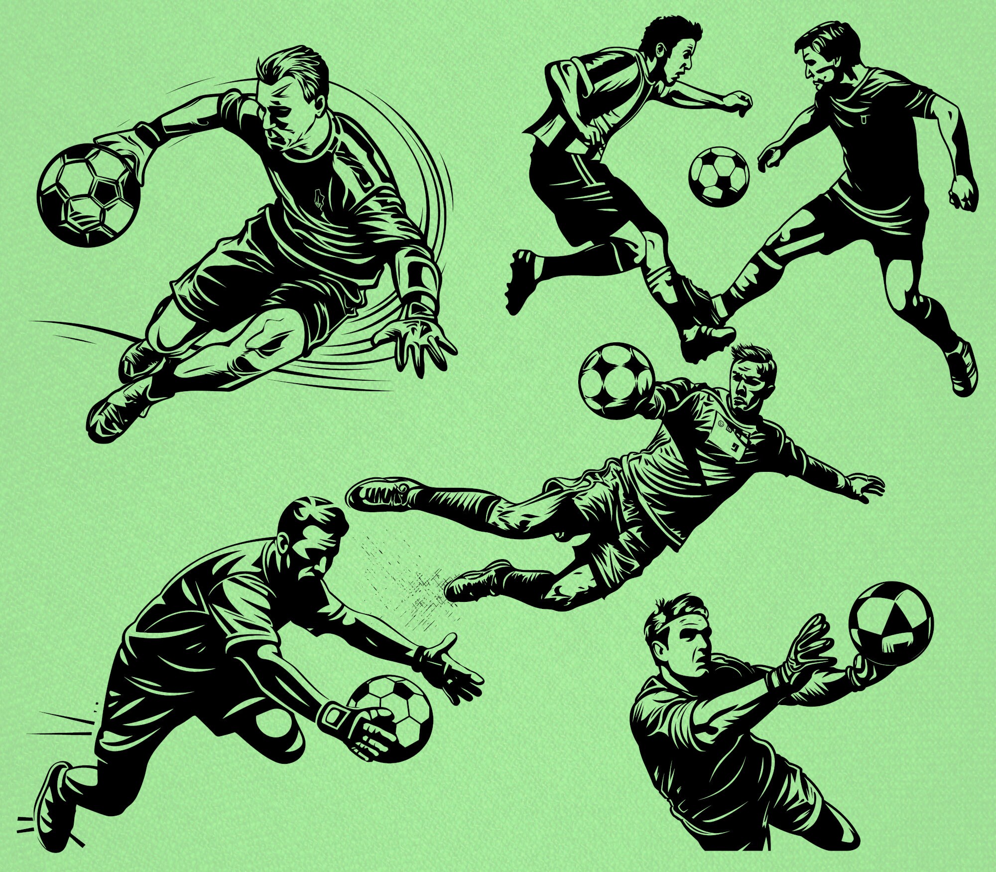 Soccer SVG Bundle Goalie Laser Engraving Soccer Player Logo Decal Goal ...