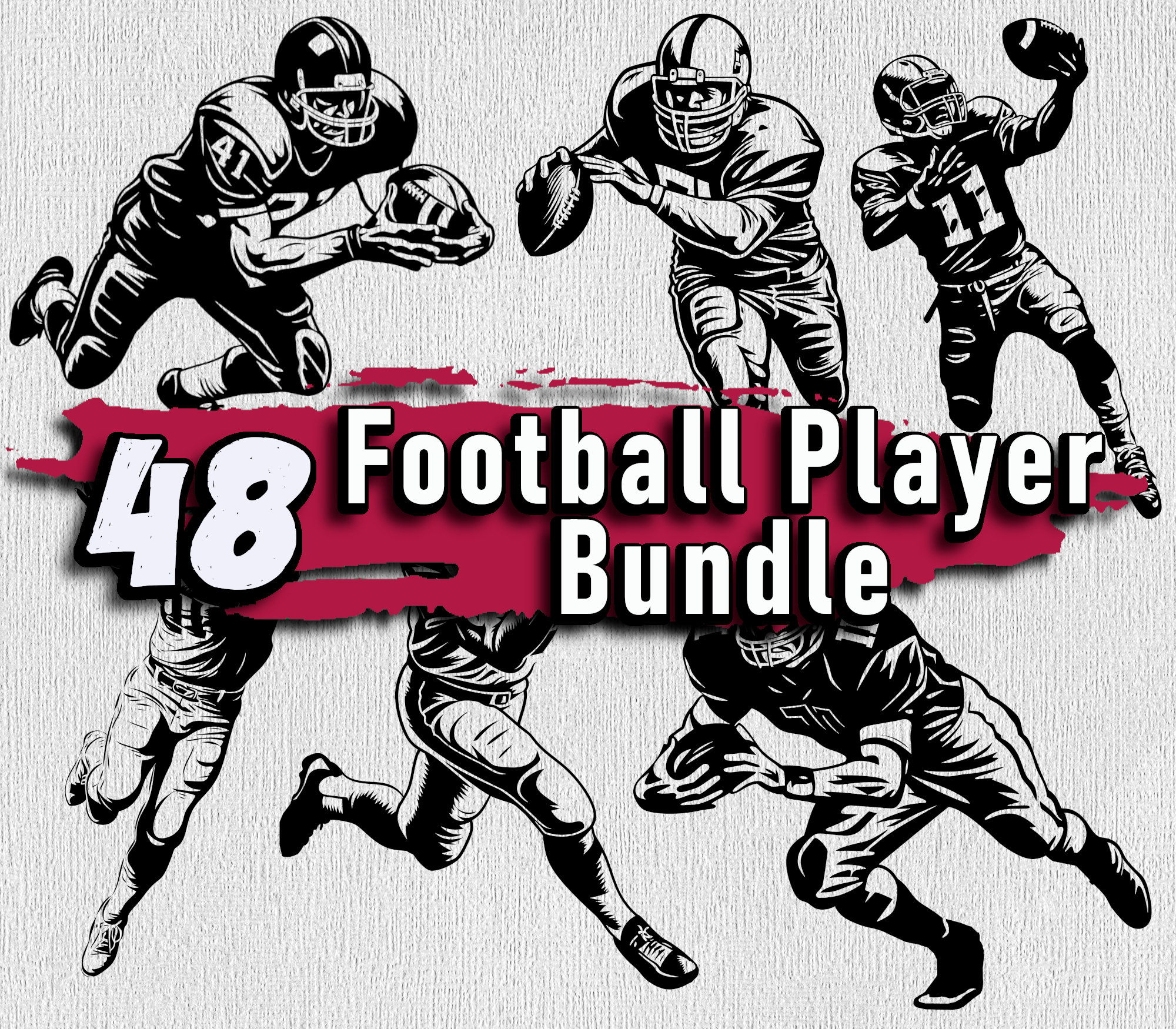 Football Player SVG Bundle: Sports Clipart for Cricut, Silhouette ...