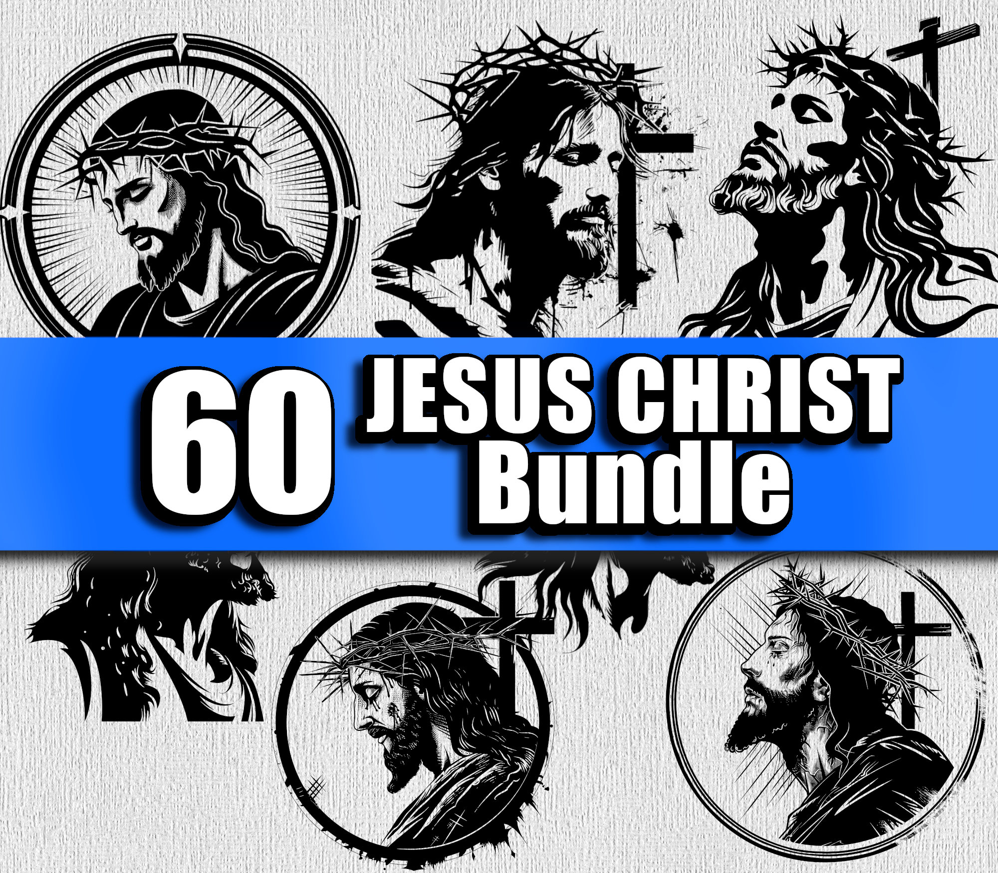 Jesus Christ SVG Bundle: Religious Clipart, Laser Engraving (digital ...