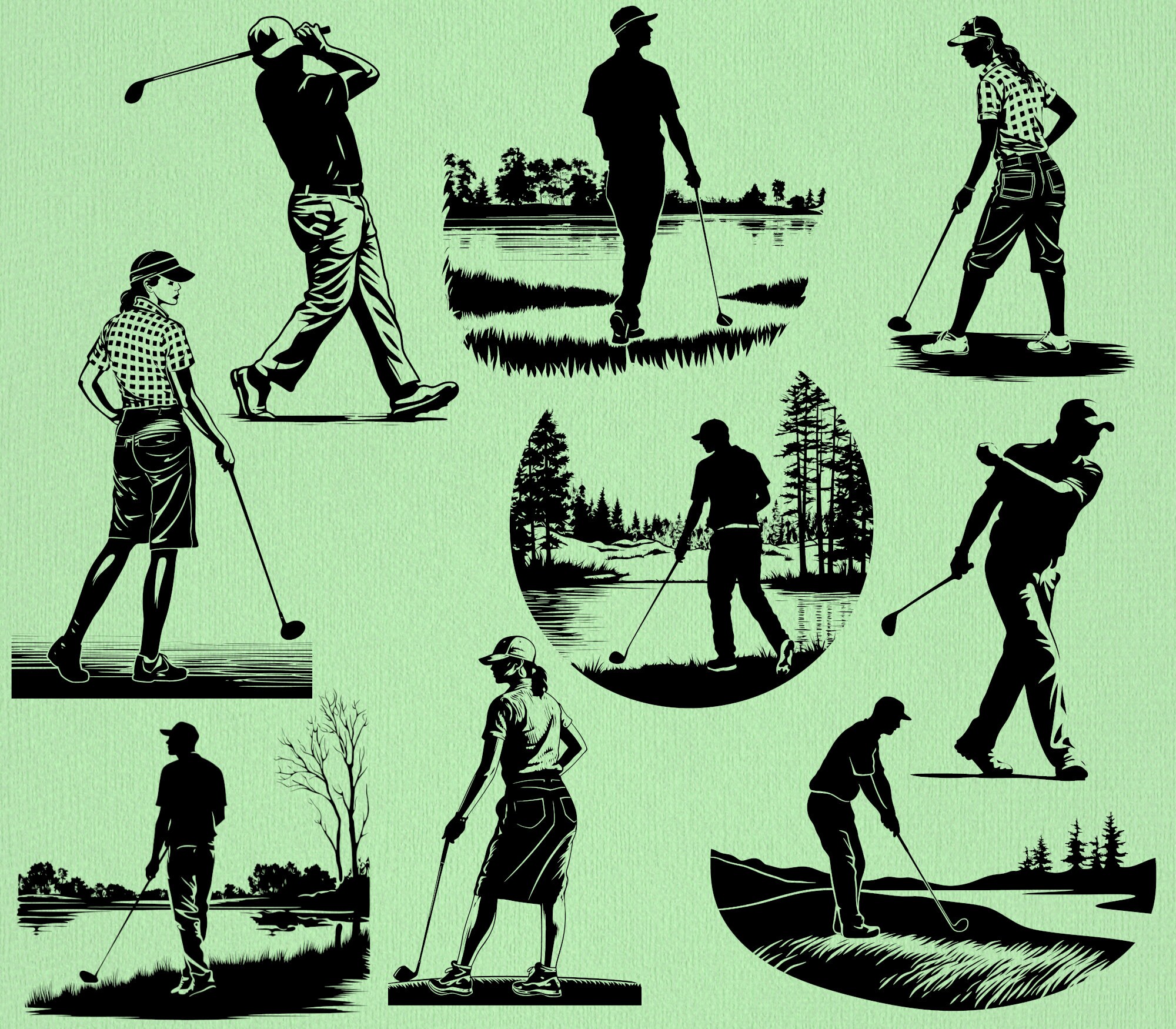 Golfing SVG Bundle Printable DIY Golf Clipart Logo Sports Cricut Decal ...