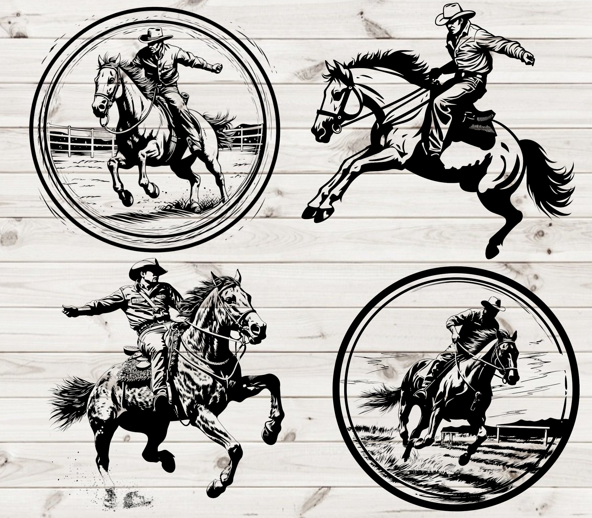 Rodeo Cowboy Svg Bundle Cowboy Laser Engraving DIY Western Art Vector ...