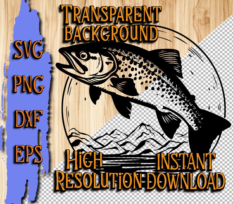 Trout SVG Fish Clipart Spotted Trout Vectors Decal Decor Fish Png Logo ...