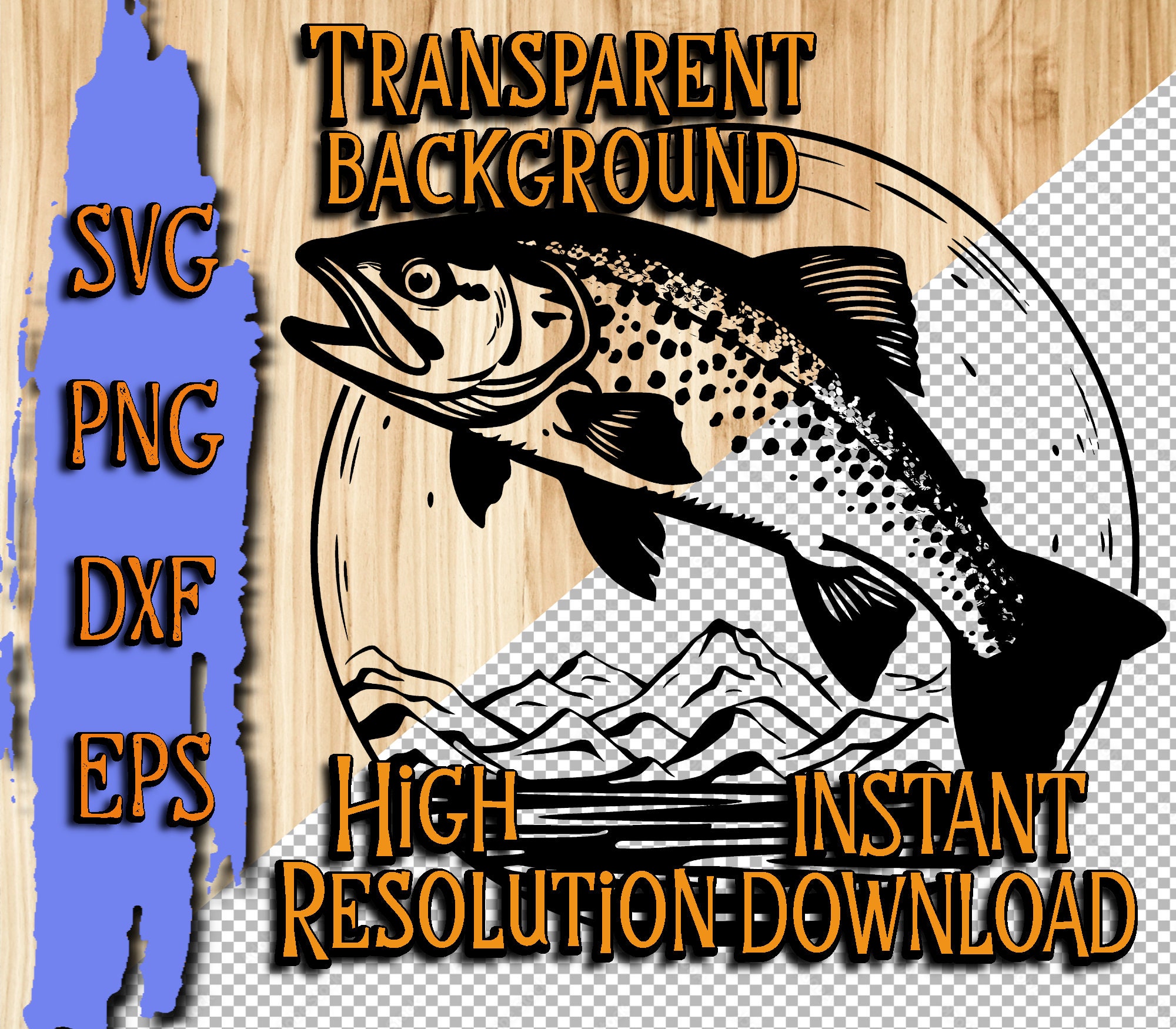 Trout SVG Fish Clipart Spotted Trout Vectors Decal Decor Fish Png Logo ...