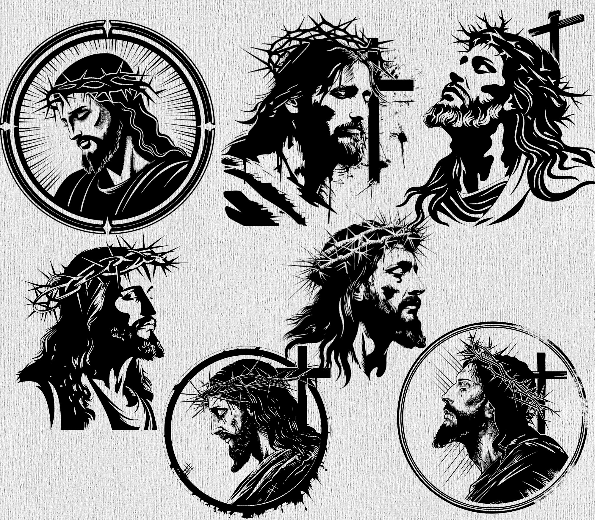Jesus Christ SVG Bundle: Religious Clipart, Laser Engraving (digital ...