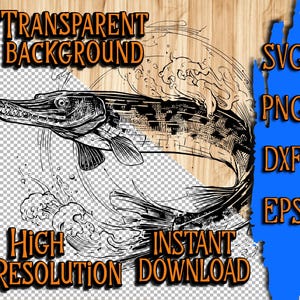 Alligator Gar SVG Bundle | Fishing Clipart Png DXF EPS | Wildlife ...