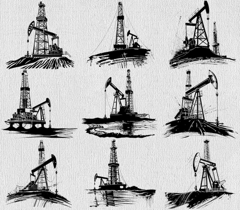 Oil Rig Drill SVG Bundle: Oilfield Vector Graphics (digital Download ...