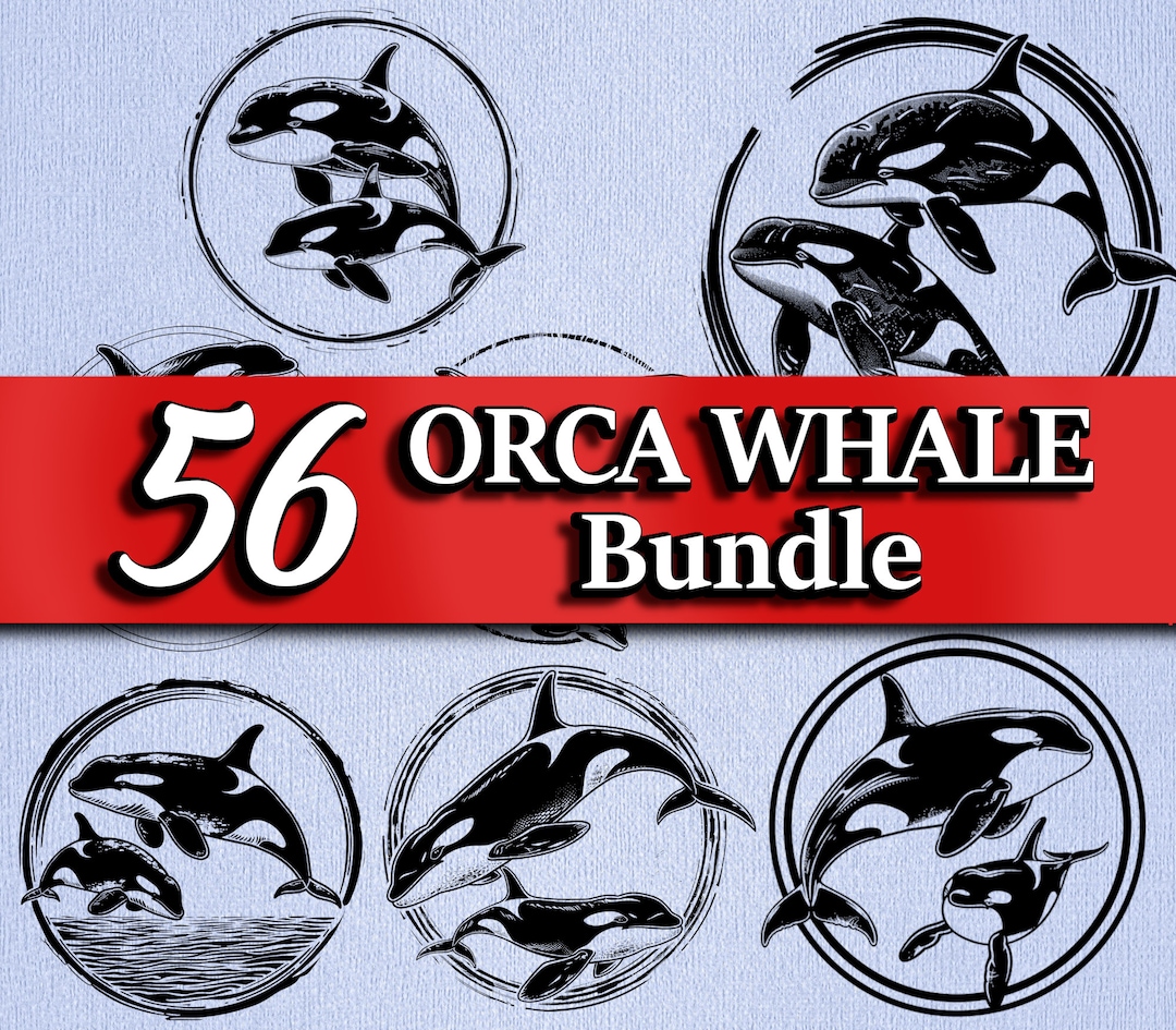 Orca Whale SVG Bundle: Nautical Laser Engraving Files (digital Download ...