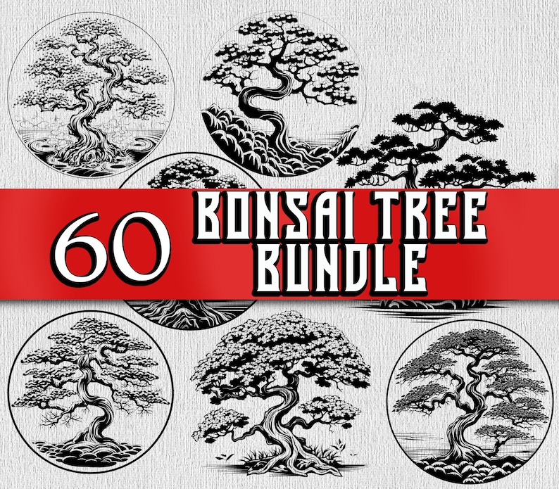 Bonsai Tree SVG Bundle | 15 Zen Clipart Files for Cricut & Laser ...