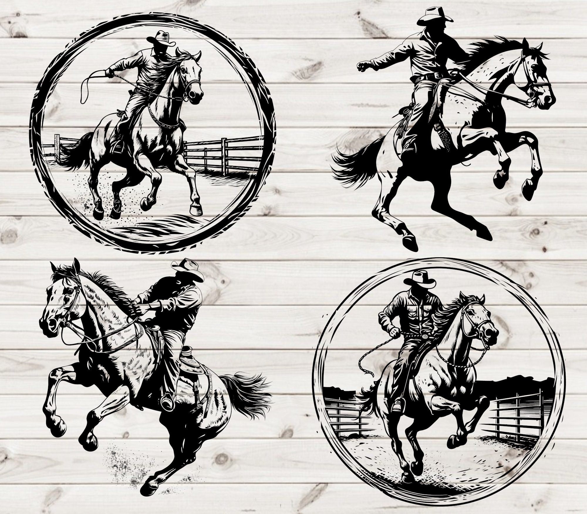 Rodeo Cowboy Svg Bundle Cowboy Laser Engraving DIY Western Art Vector ...