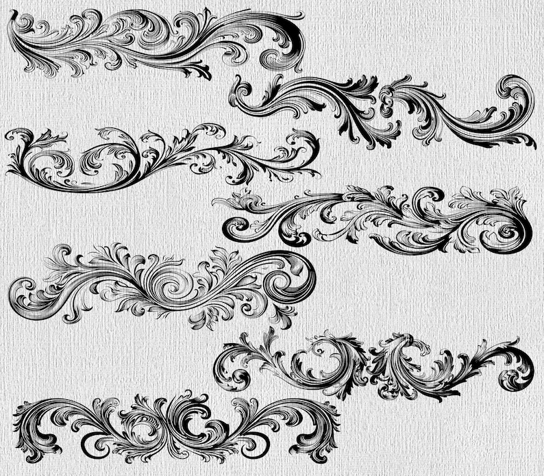 Filigree Scroll SVG Bundle: Laser Cut Vector Graphics (digital Download ...