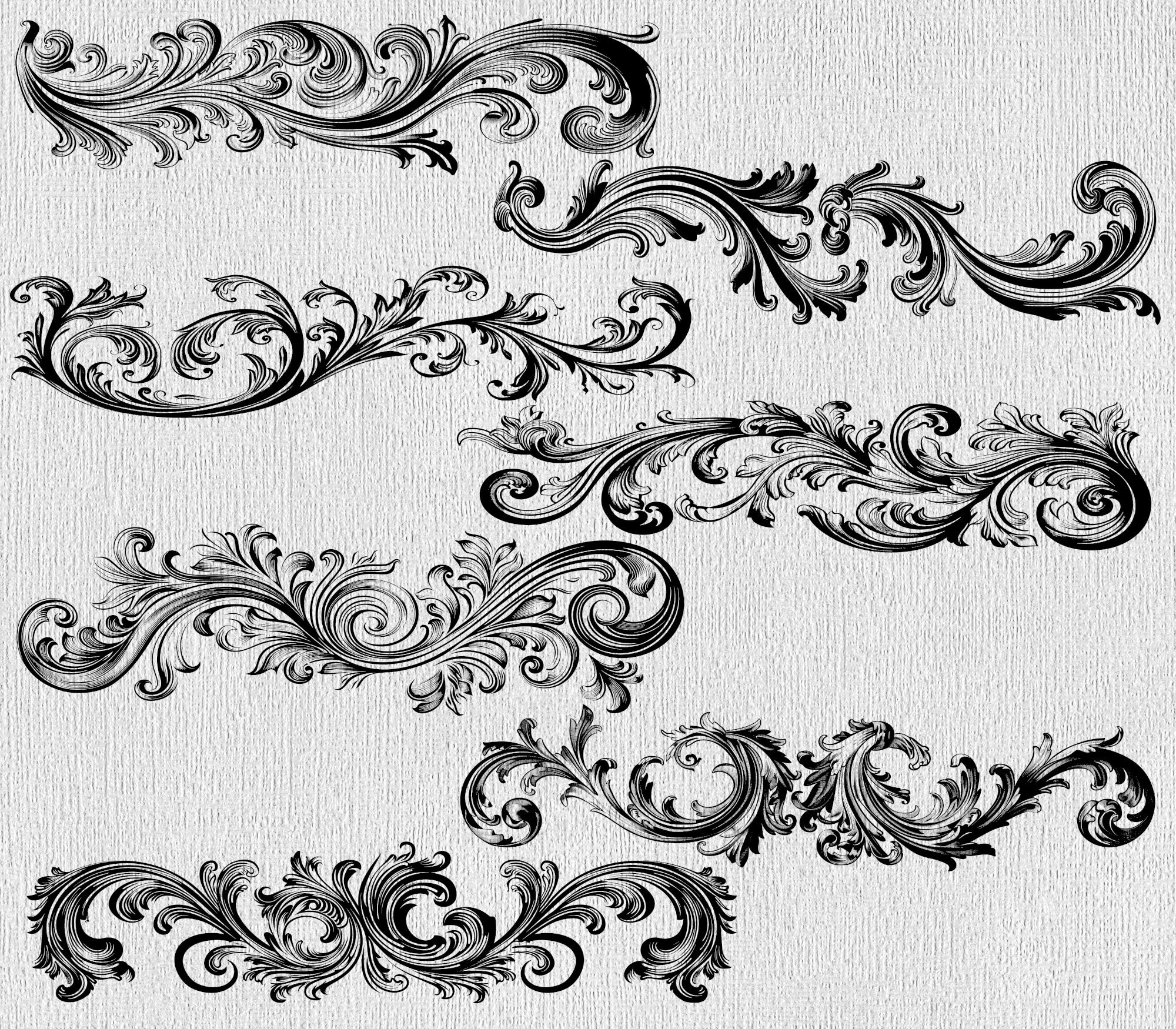 Scroll SVG Bundle Filigree Scroll Vector Cricut Scrollwork Laser ...
