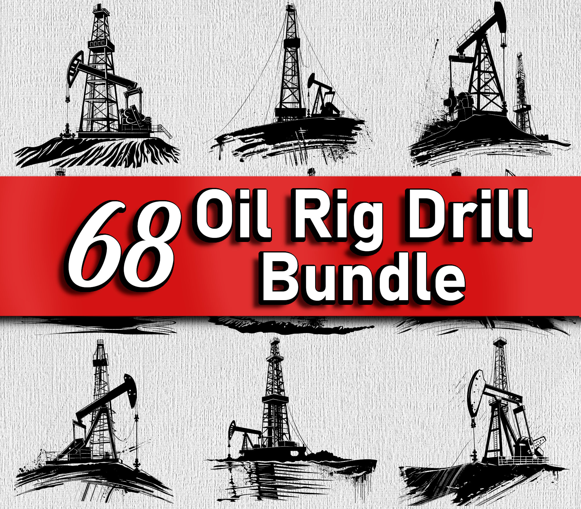 Oil Rig Drill SVG Bundle: Oilfield Vector Graphics (digital Download ...