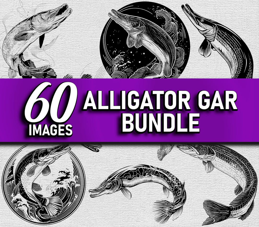 Alligator Gar SVG Bundle | Fishing Clipart Png DXF EPS | Wildlife ...
