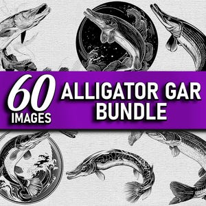 Alligator Gar SVG Bundle | Fishing Clipart Png DXF EPS | Wildlife ...