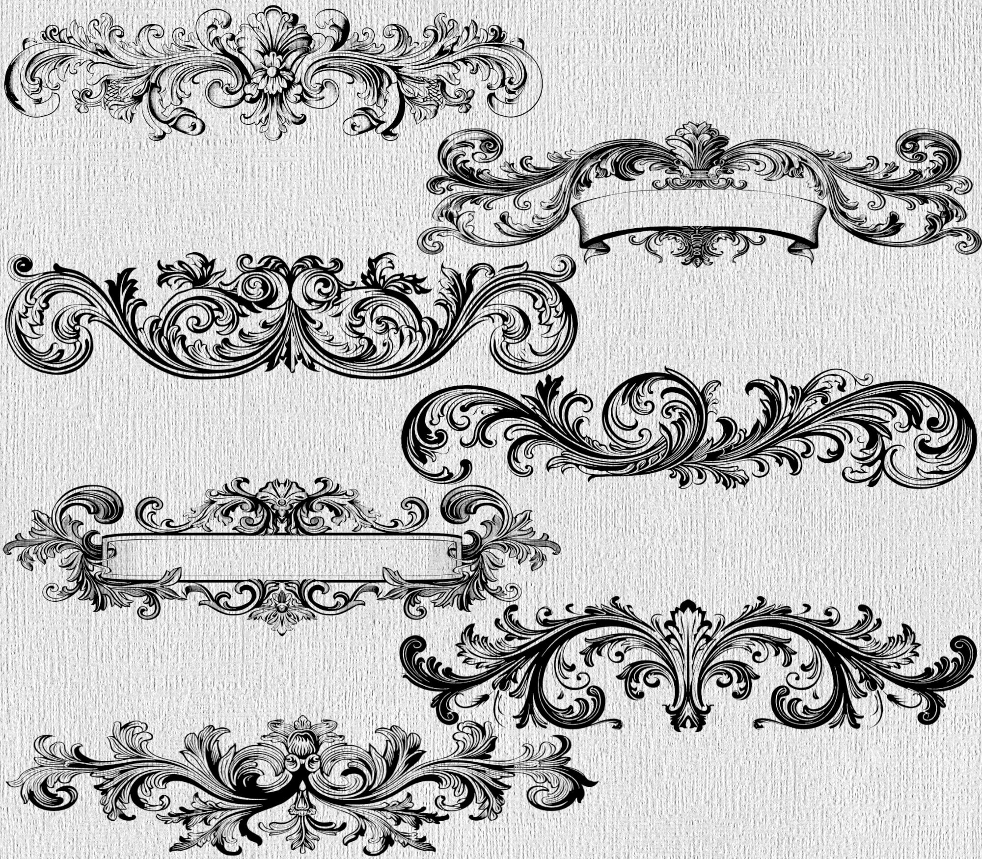 Filigree Scroll SVG Bundle: Laser Cut Vector Graphics (digital Download ...