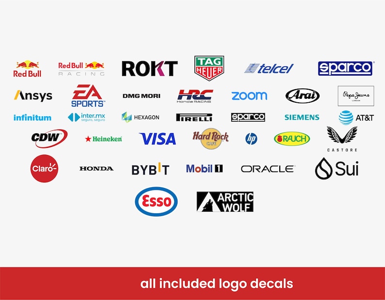 2025 Red Bull Racing F1 Formula 1 - Partner Sponsor Vector Logos - High ...