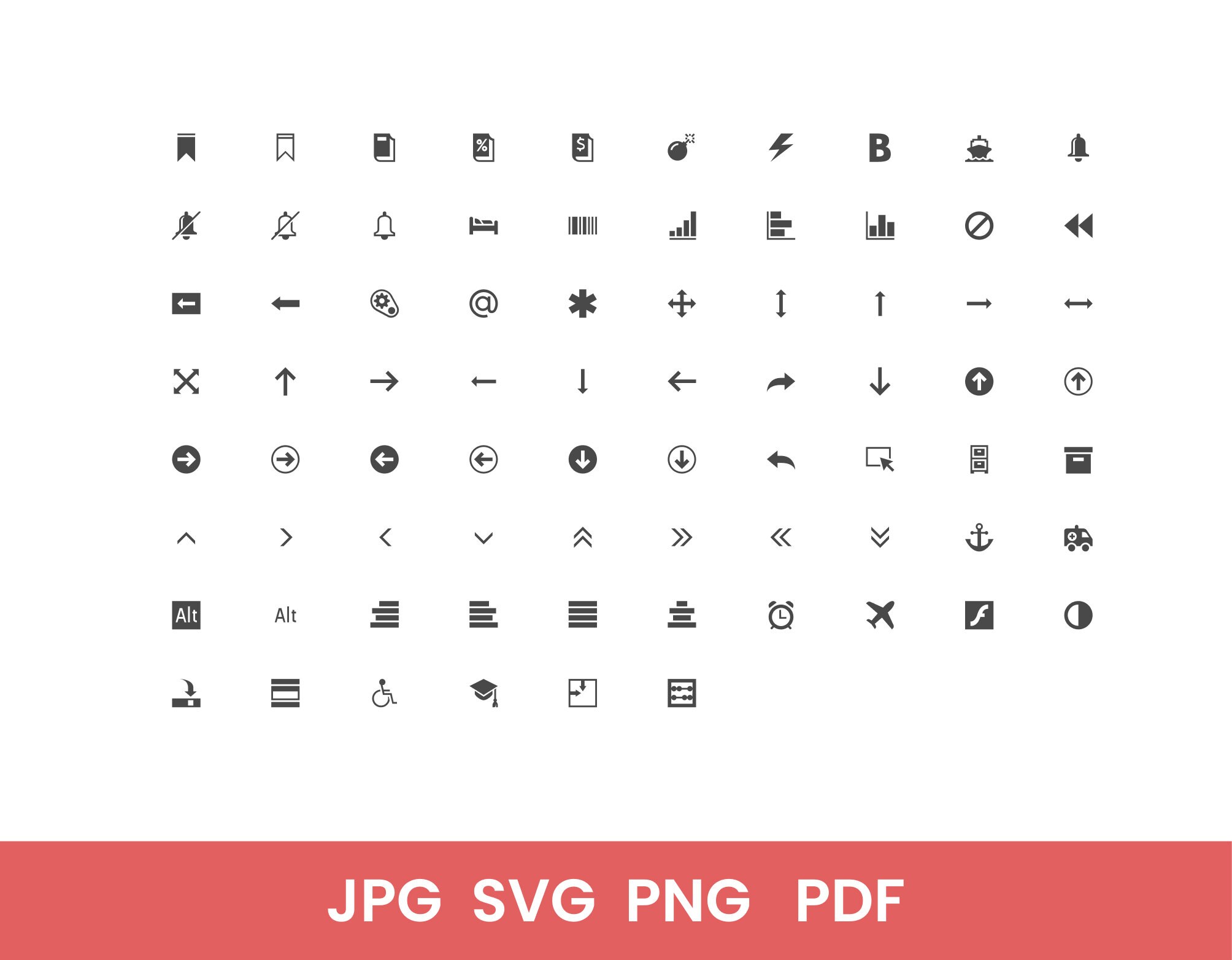 MEGA Minimalistic ICONSET Für UI Set 2544 Dateien / Website, Shop ...