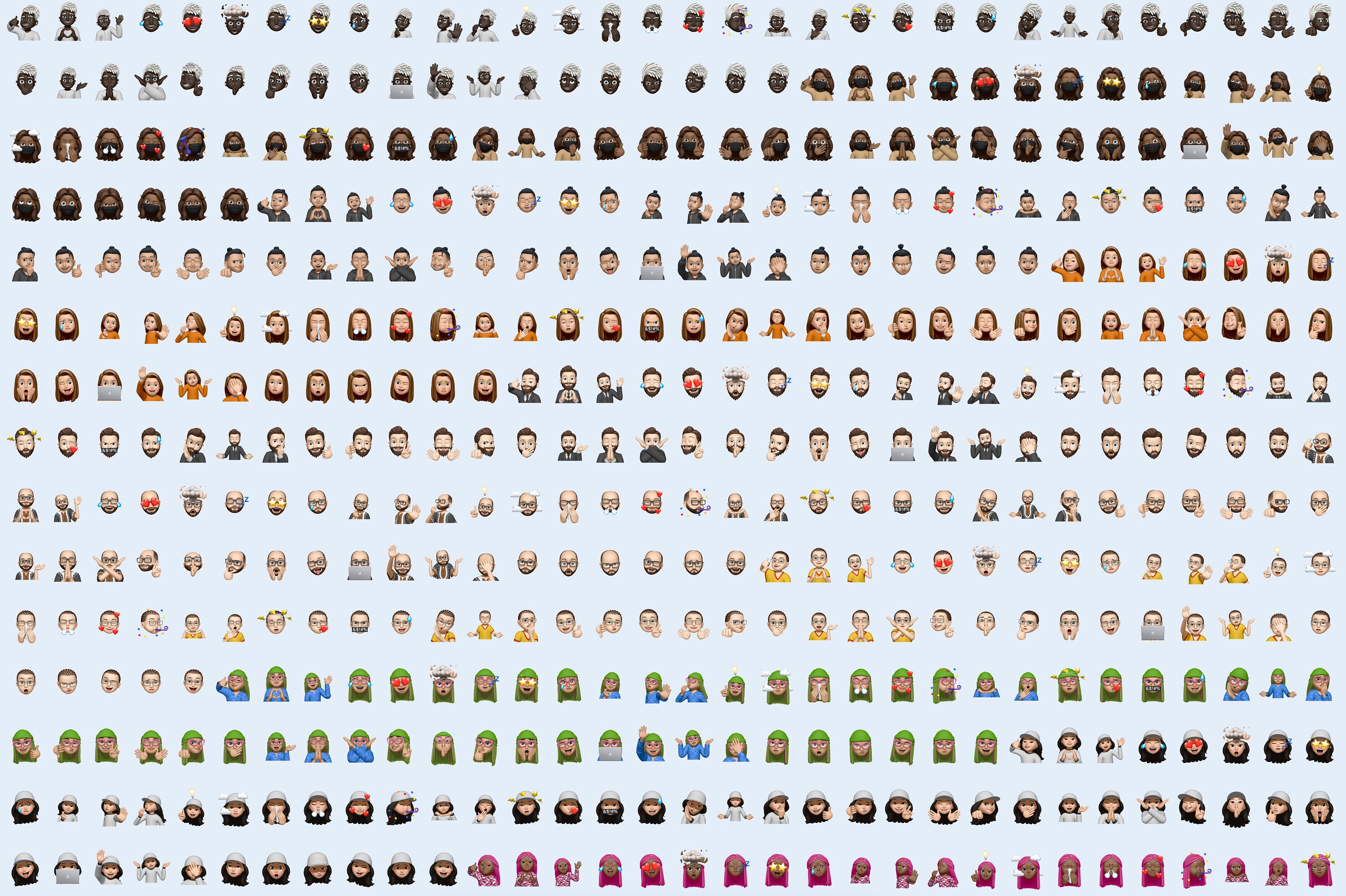 MEGA MEMOJI BUNDLE 1700+ Memojis / / Individual Avatars, Large Amount ...
