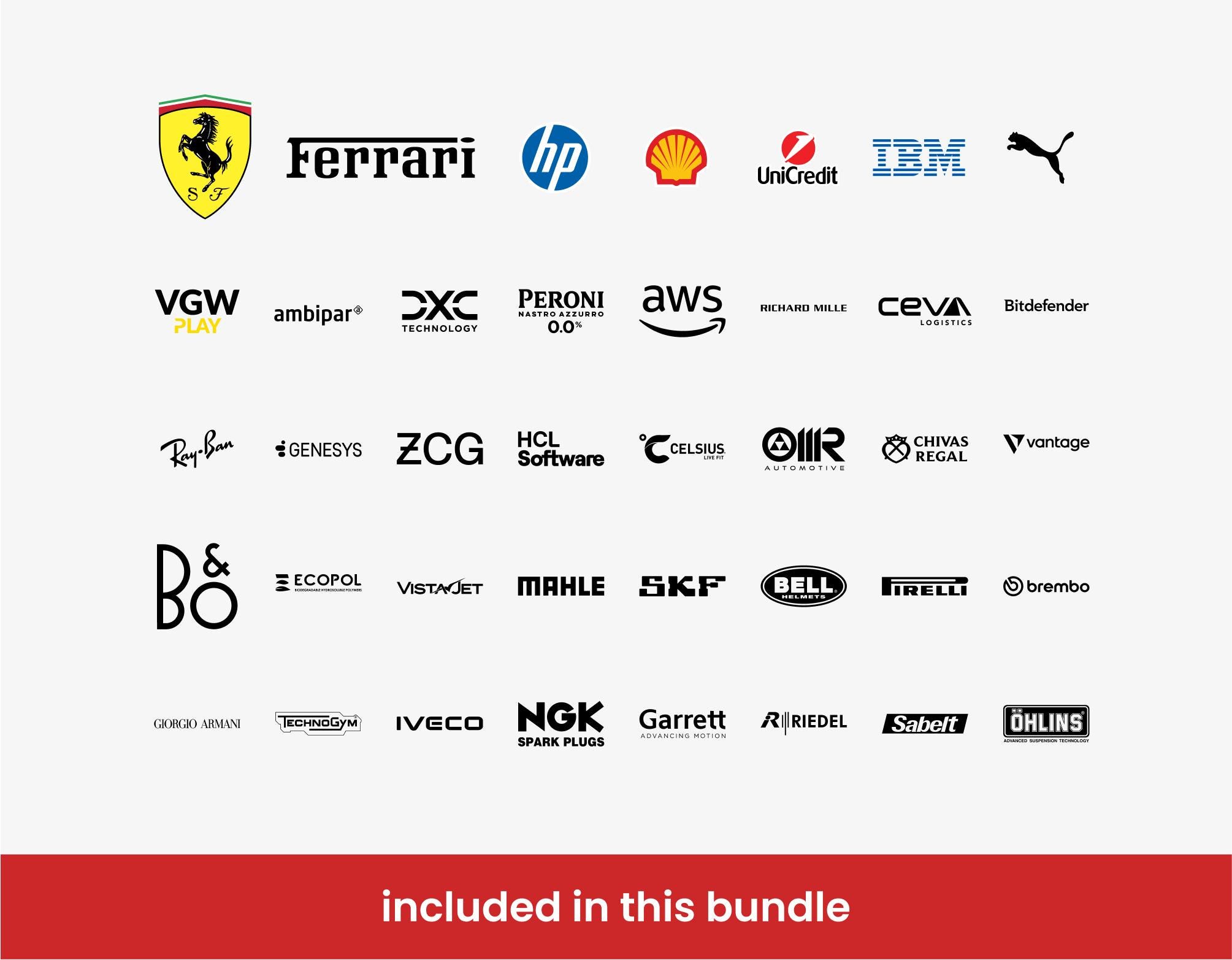 2025 Ferrari F1 Formula 1 - Partner Sponsor Vector Logos - High-quality ...