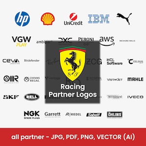 2025 Ferrari F1 Formula 1 - Partner Sponsor Vector Logos - High-quality ...