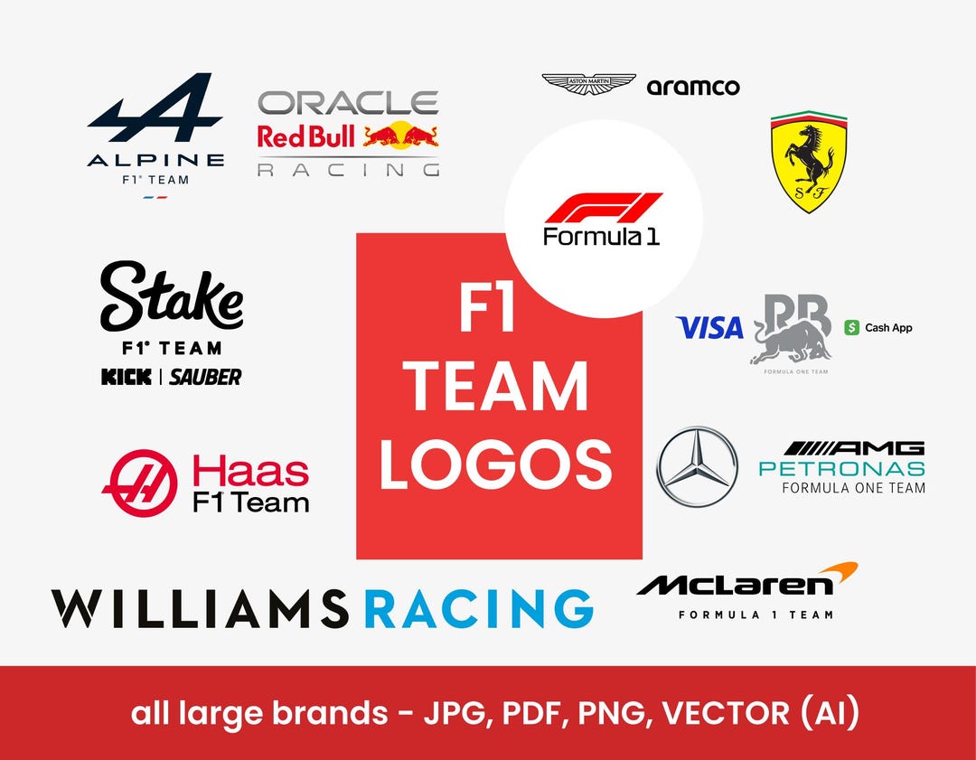 2025 F1 Formula 1 Team Logo Instant Digital Download - Ai, Jpg, Pdf ...