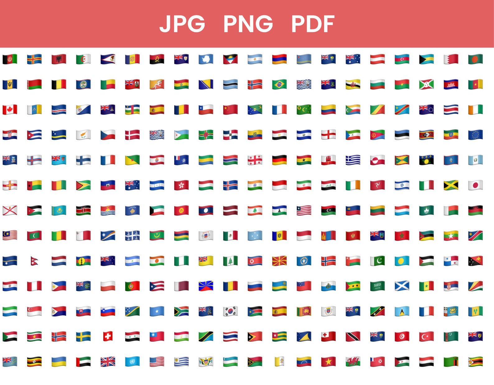 EMOJI FLAG BUNDLE 780 Emoji Files / / Emoji Flags for All Countries ...