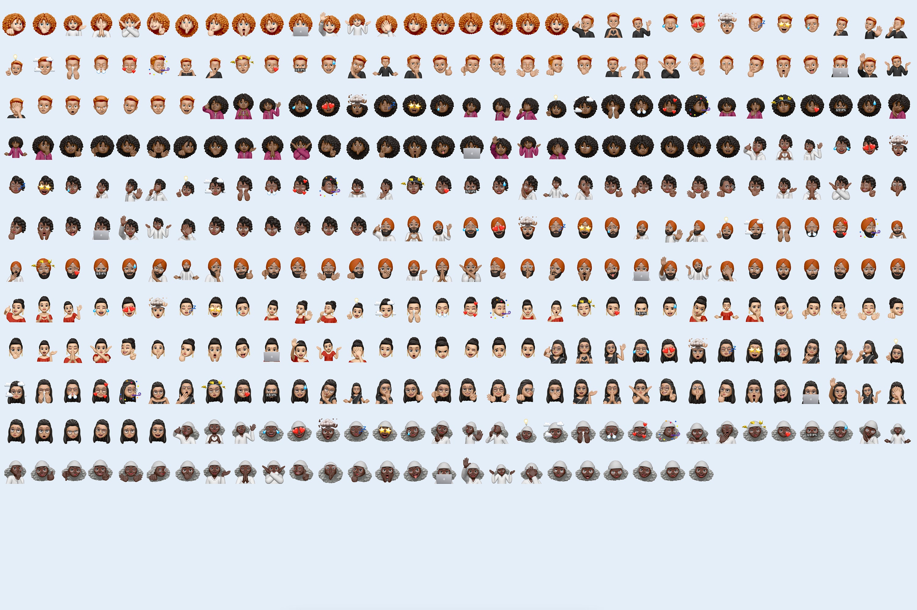 MEGA MEMOJI BUNDLE 1700+ Memojis / / Individual Avatars, Large Amount ...
