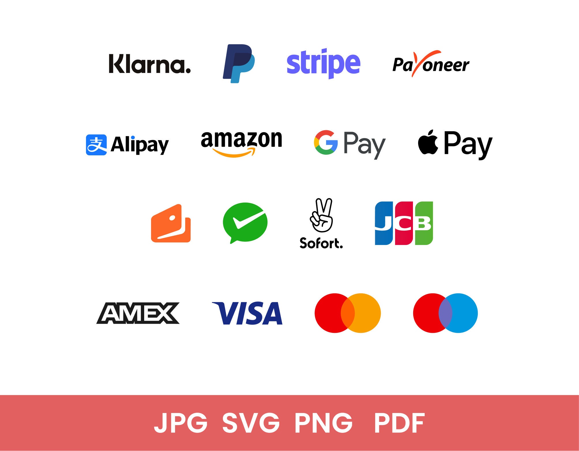39 Newest Web PAYMENT ICONS Set / Website, Shop, Social / Svg Jpg, Png ...