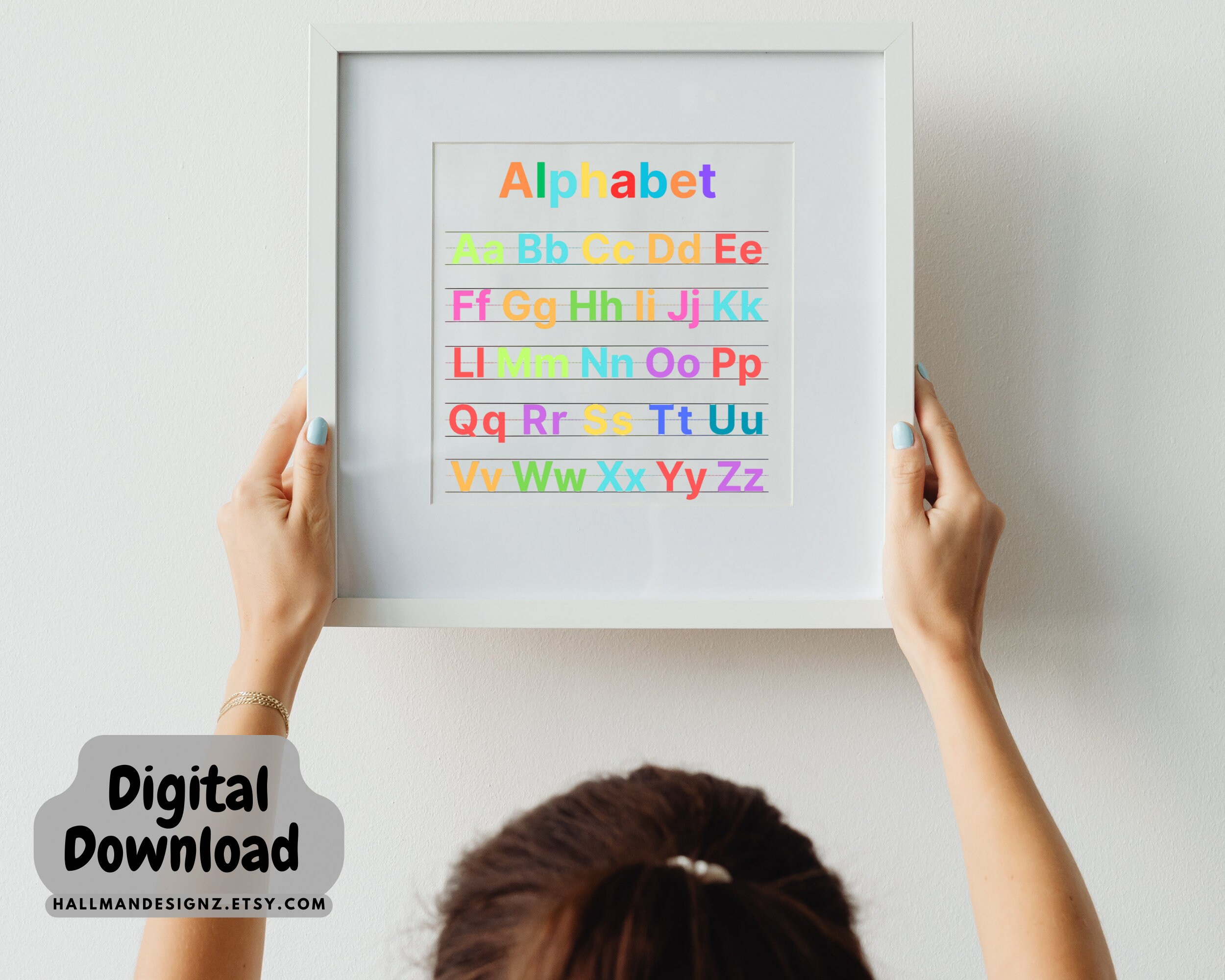 Signo de letra ABC imprimible, alfabeto imprimible, arte de pared de ...