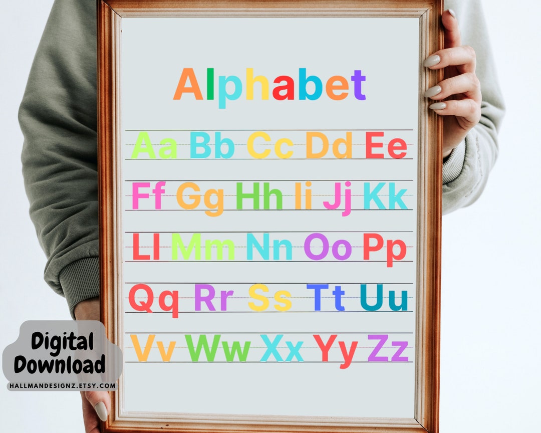 ABC Letter Sign Printable, Alphabet Printable, Nursery Wall Art ...