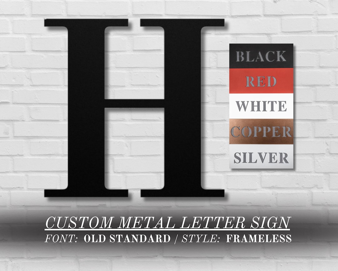 Personalized Metal Letter Sign | Old Standard | Custom Frameless ...