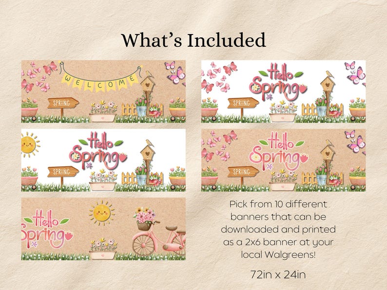 Spring Banner Templates | 10 Party Backdrop Designs (digital Download ...