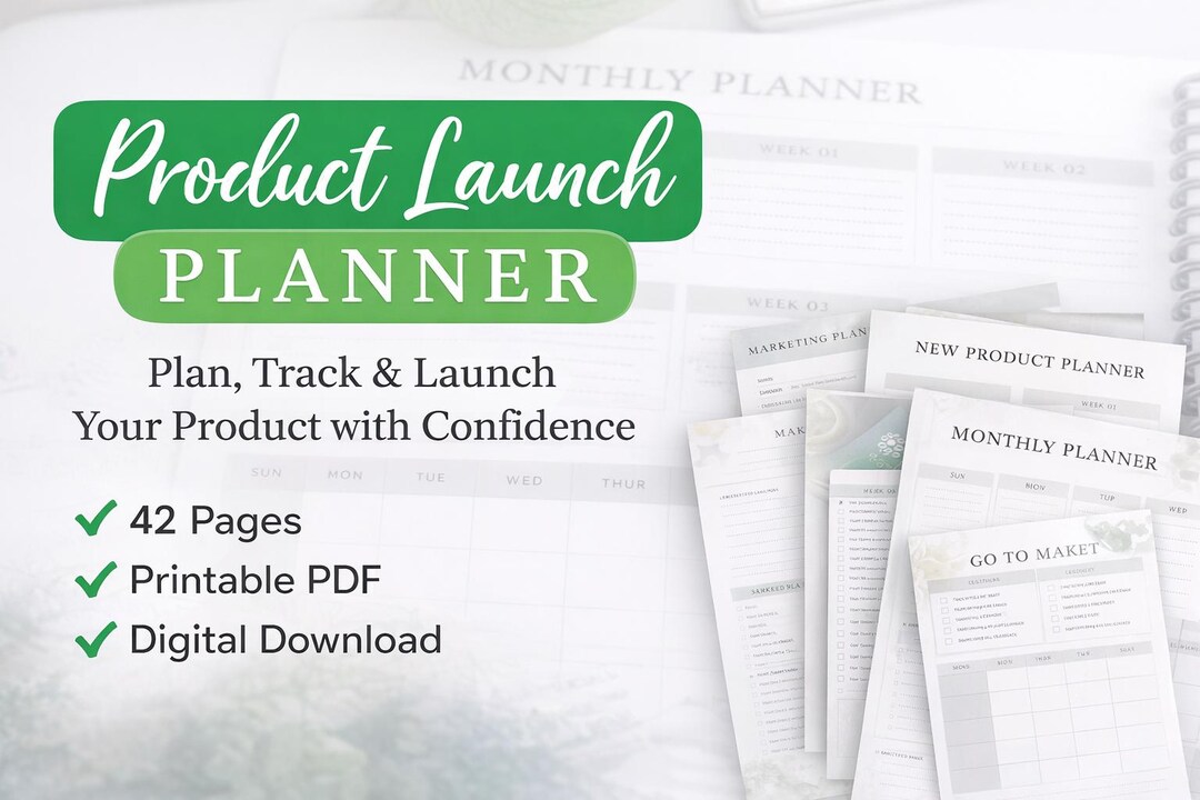 Product Launch Planner Printable PDF | Small Business & Entrepreneur ...