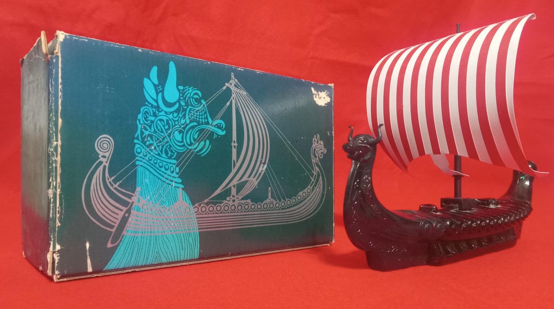 Vintage AVON Bottle Viking Discoverer W/ Box - Etsy