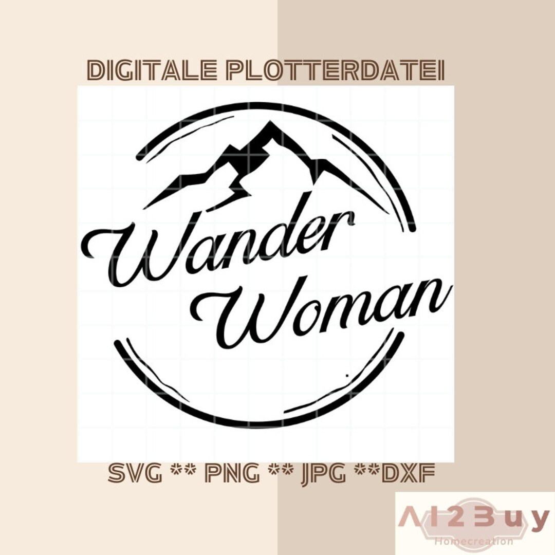 Plotterdatei Wander Woman Kranz digitaler download svg png jpg dxf clipart wandern Bergliebe ...